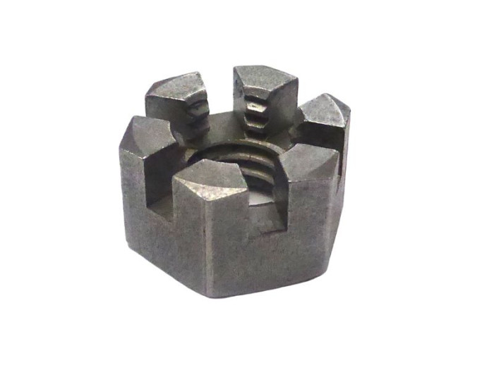 Crown nut M8 x 1.25 H = 8 mm - plain steel - Parts