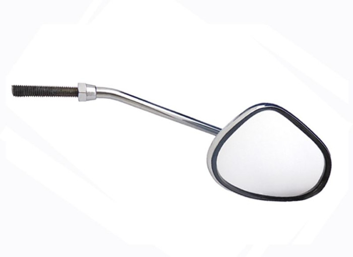 Rearview mirror, LH side, oval shape, mounted on headlamp bracket
