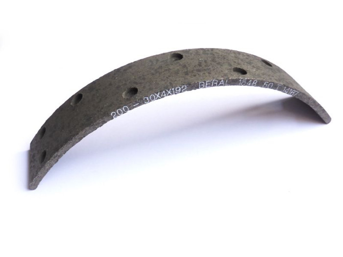 Brake lining for full hub, with 3 mm rivet holes - 30 x 4 x 192 - Beral ...
